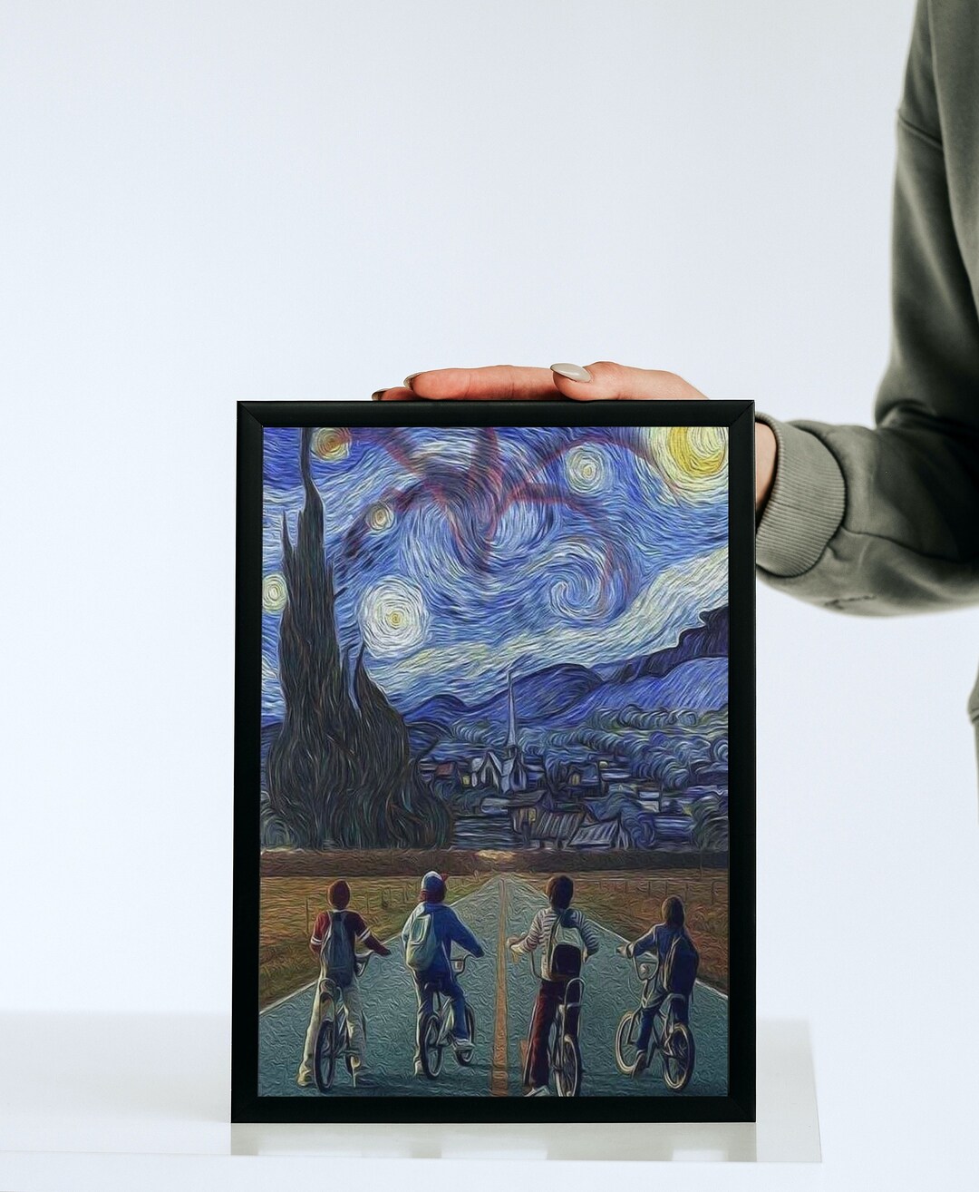 Stranger Things Poster Van Gogh Starry Night POSTER or CANVAS Wall Art ...