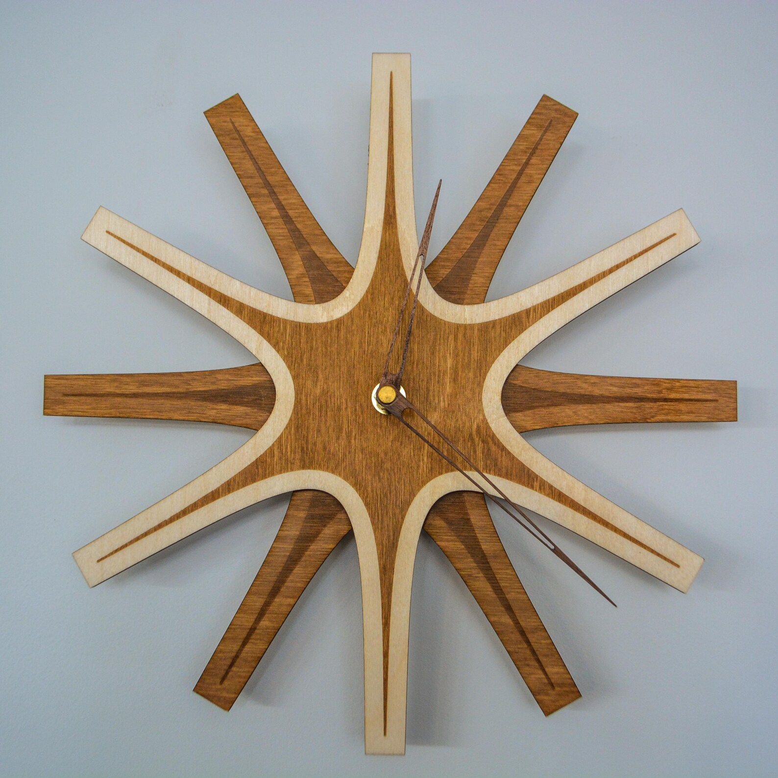 Mid-century Modern Minimalist Wooden Star Clock - Etsy