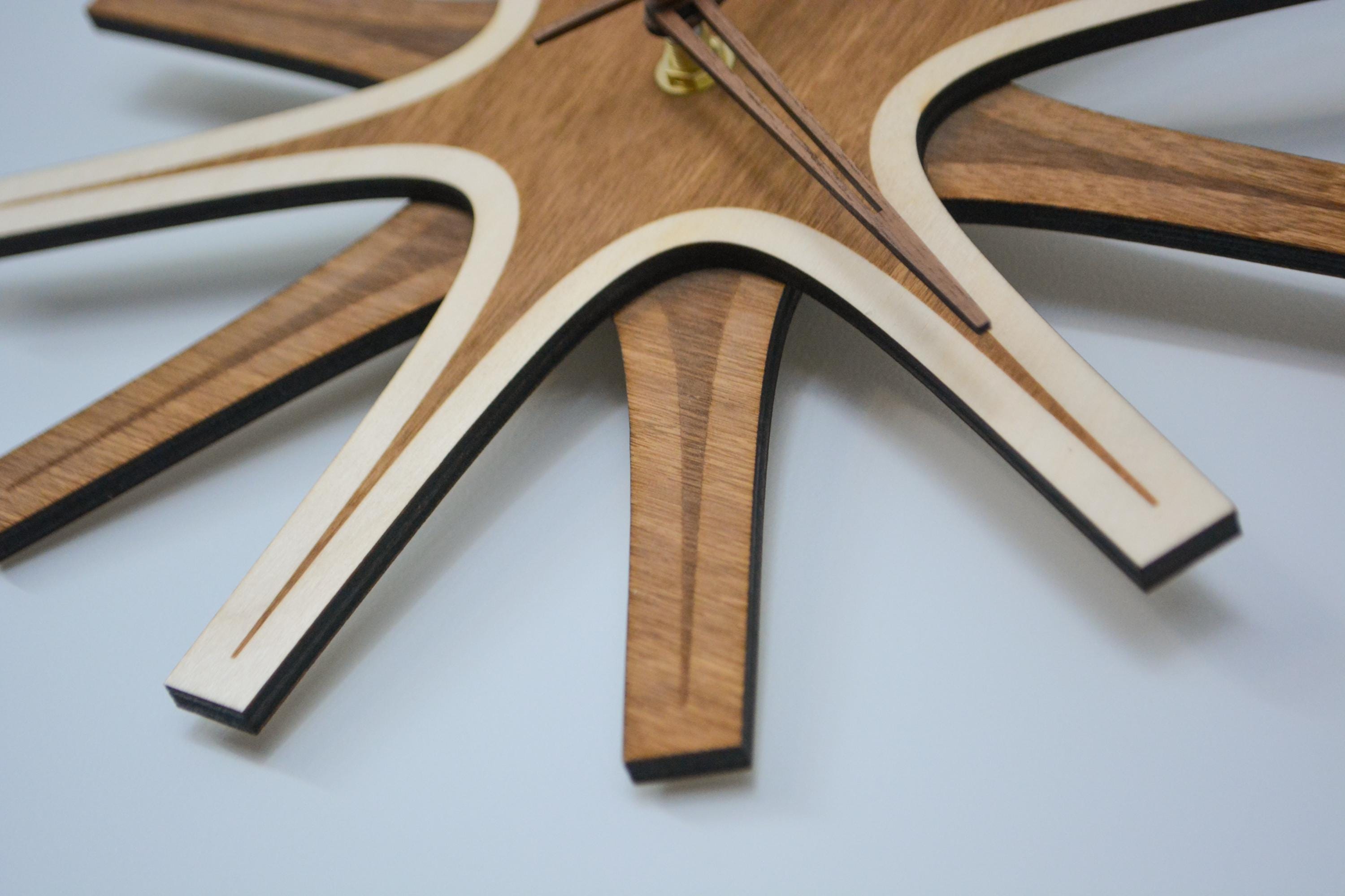Mid-century Modern Minimalist Wooden Star Clock - Etsy