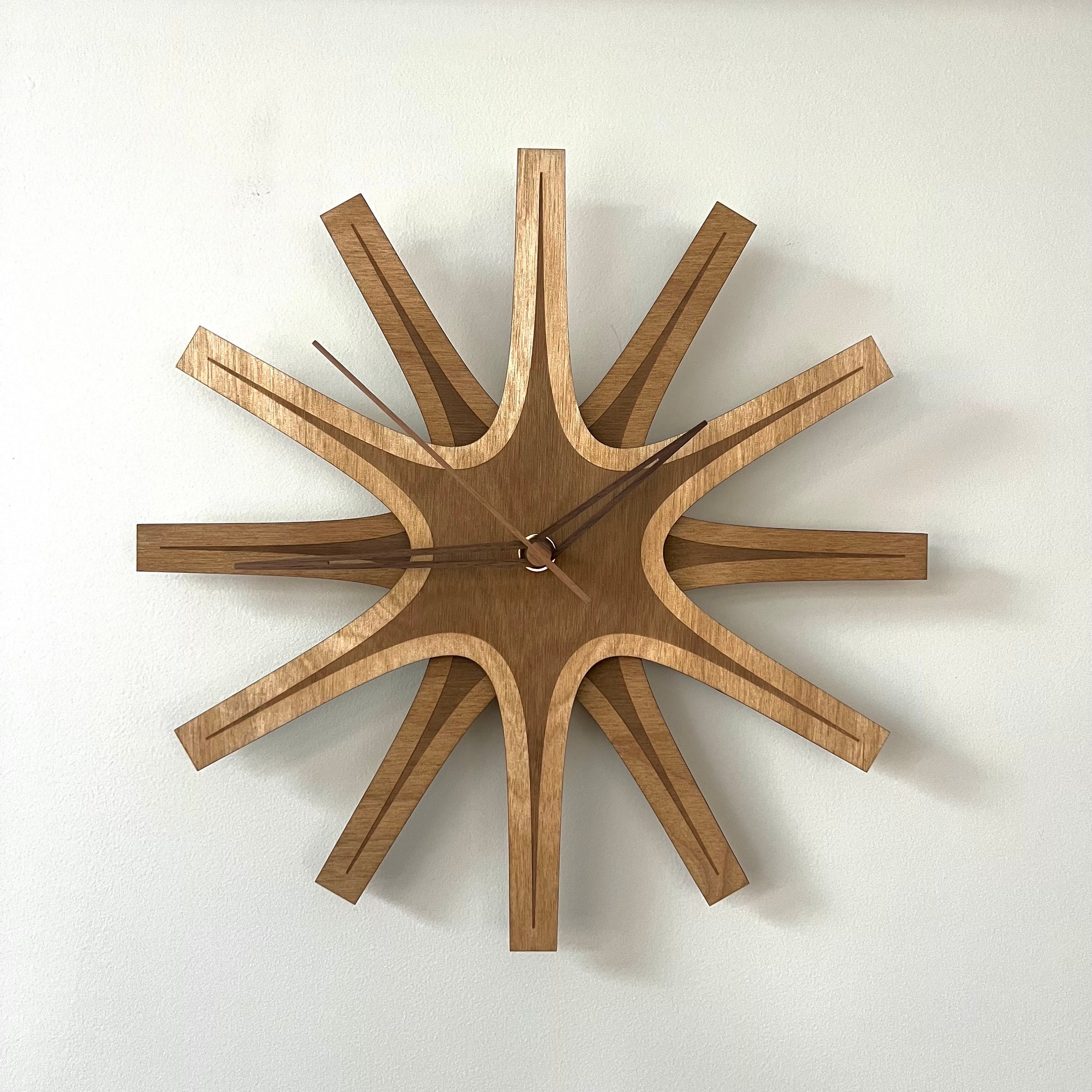 Mid-century Modern Minimalist Wooden Star Clock - Etsy