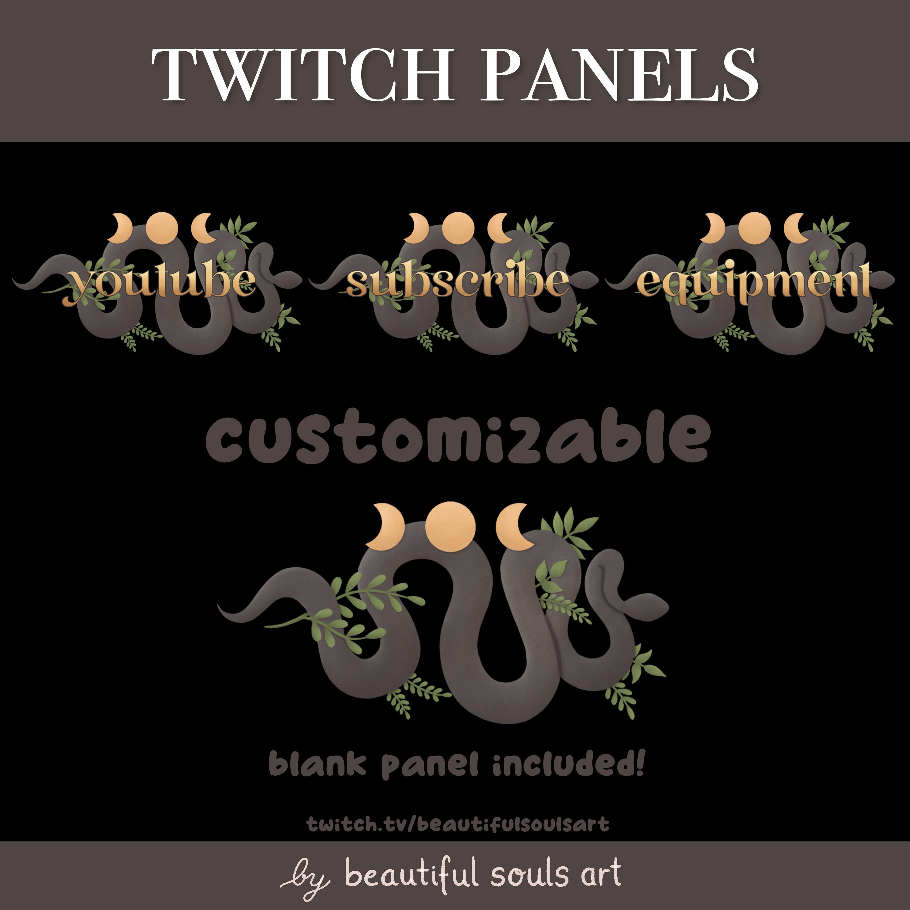 65 Celestrial Snake Panels for Twitch Streaming Witchy Style - Etsy