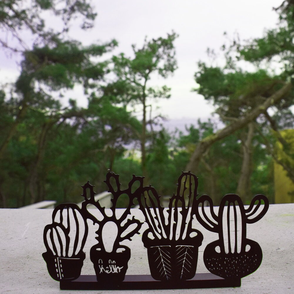 Cactus Set Standing Table Decor, Shelf Bookshelf Kitchen Decor ...