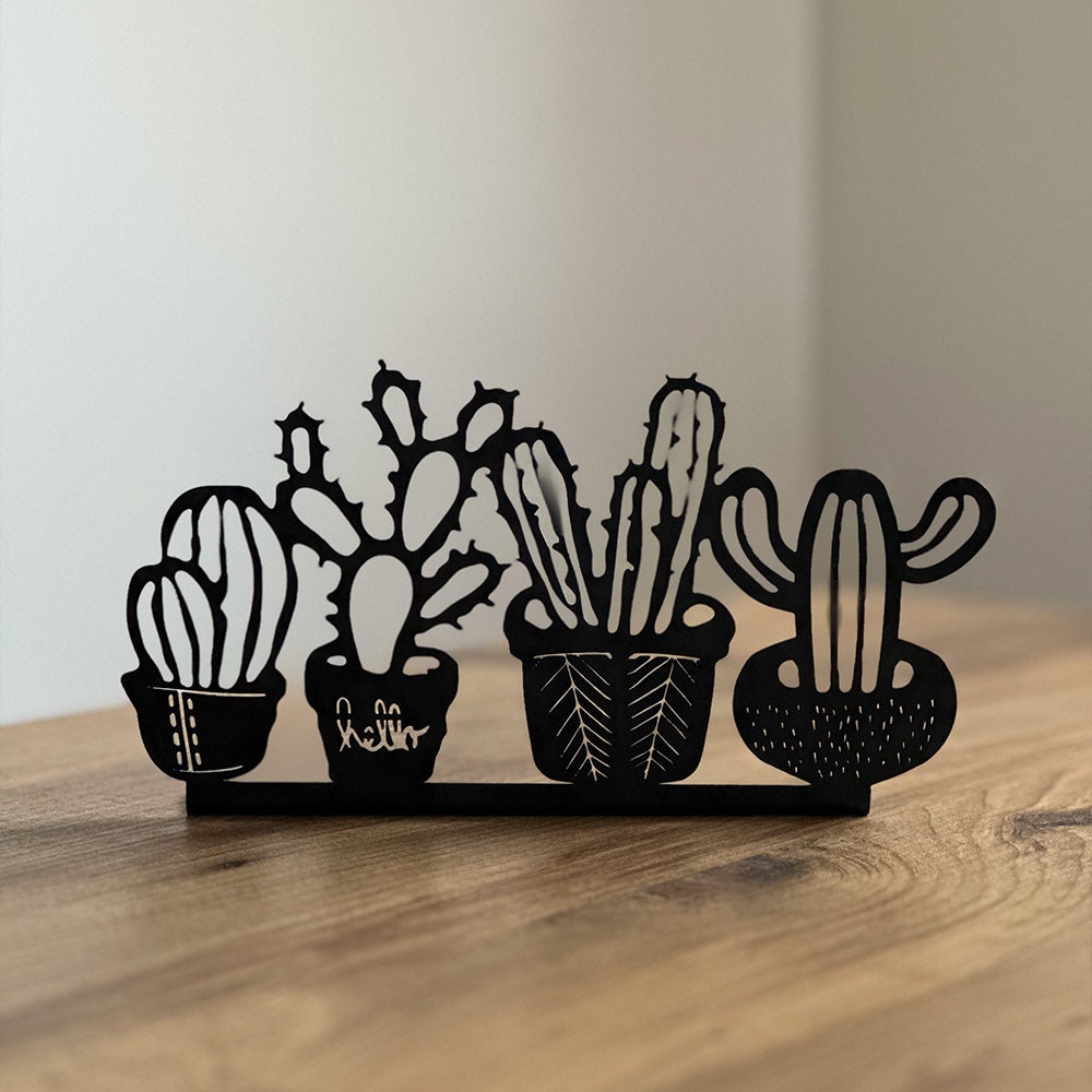 Cactus Set Standing Table Decor, Shelf Bookshelf Kitchen Decor ...