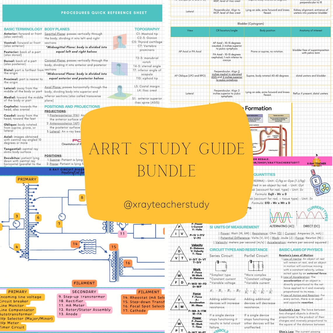 ARRT STUDY BUNDLE: 6 Useful X-ray Teacher Products in One! - Etsy