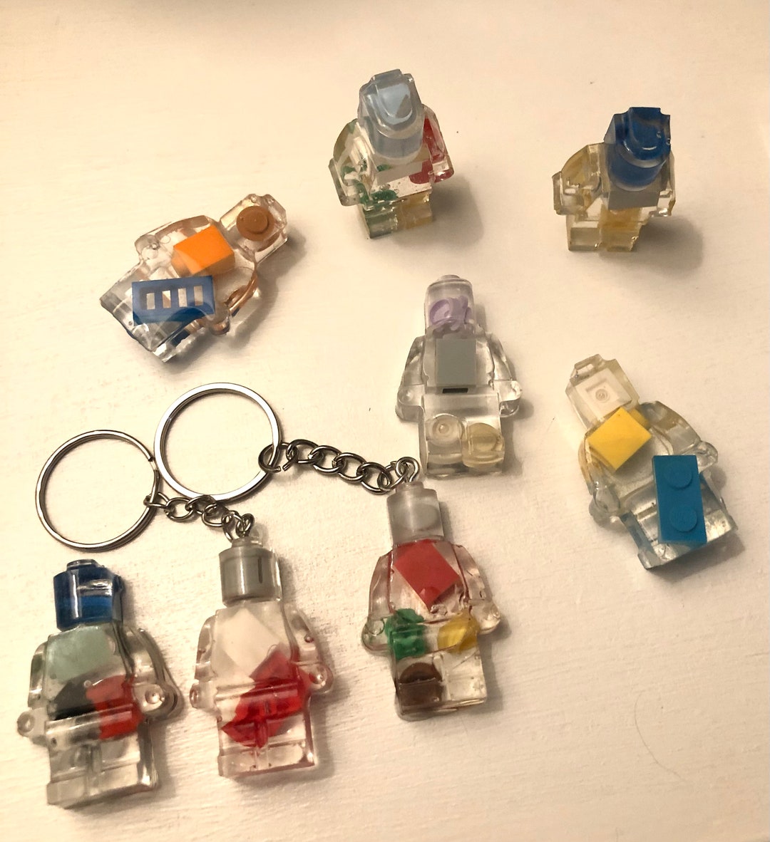 Handmade Lego & Resin Mini Figure or Inital Containing Real Lego Pieces ...