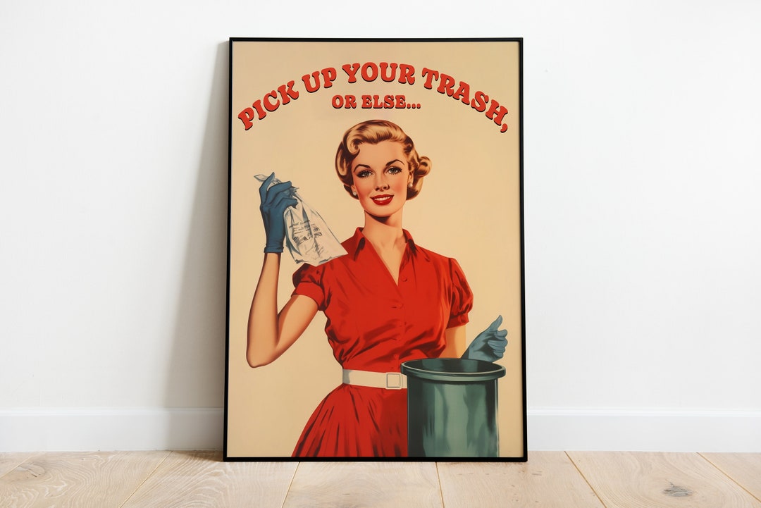 Funny Poster, Housewife Poster, Retro Png, Gift for Wife, Kitchen Retro ...