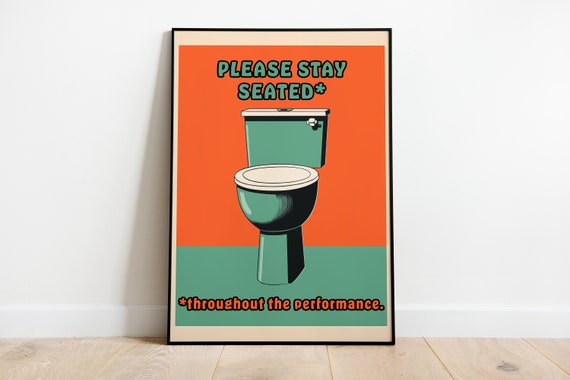 Funny Posters For Bathroom Funny Monkey On Toilet Wall Art: Novelty