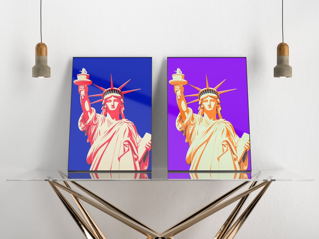 Statue of Liberty Print ,pop Art, Print Set of 3, New York Poster, Wall ...