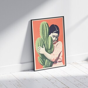 Cactus Poster,free Hug Print, Cactus Print, Retro Poster, Social ...