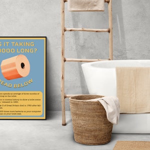 Funny Bathroom Poster, Vintage Bathroom Prints, Interesting Facts ...