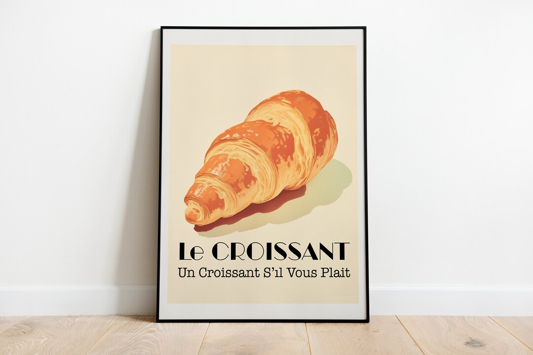 Le Croissant Print, Croissant Poster, Food Print, Modern Kitchen Decor ...