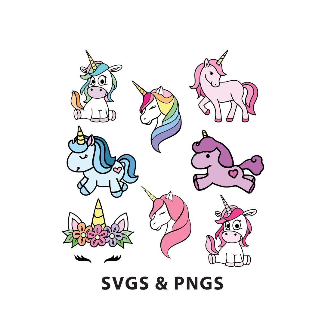 Unicorns Lot - SVG PNG File Instant Digital Download - Animals - Etsy