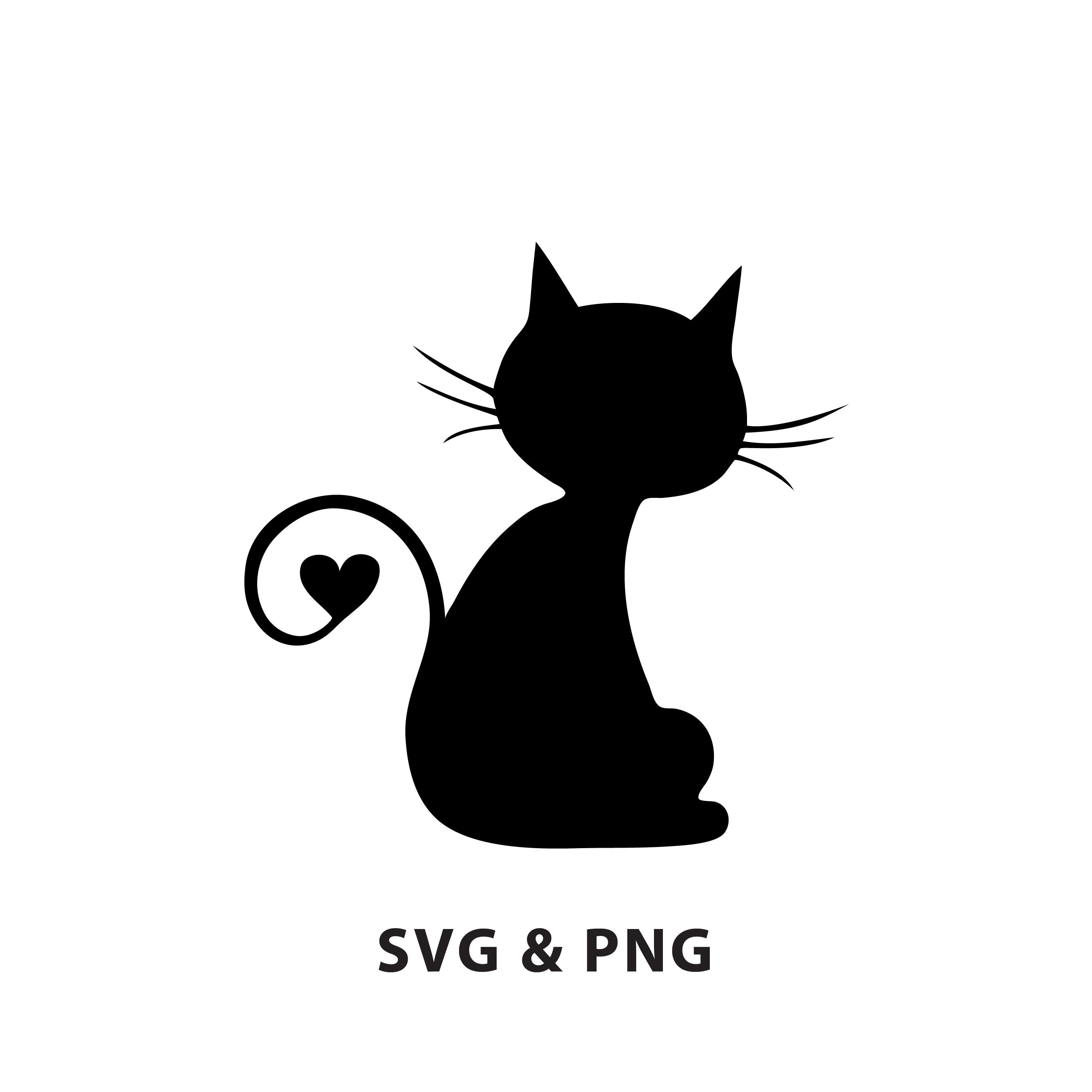 Cat SVG PNG File Instant Digital Download Animals - Etsy