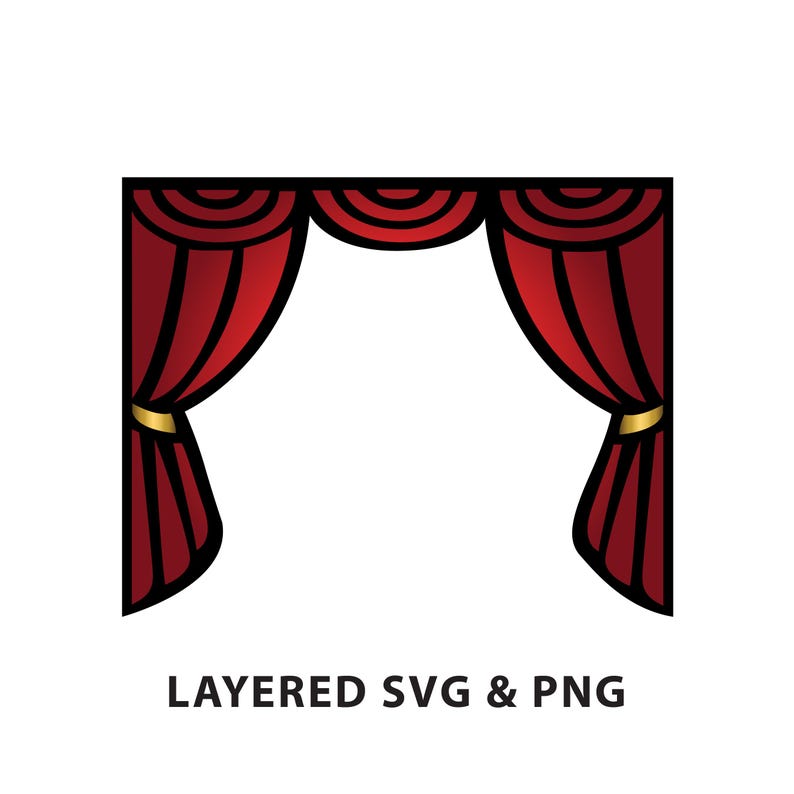 Stage Curtains - SVG PNG File Instant Digital Download - Etsy