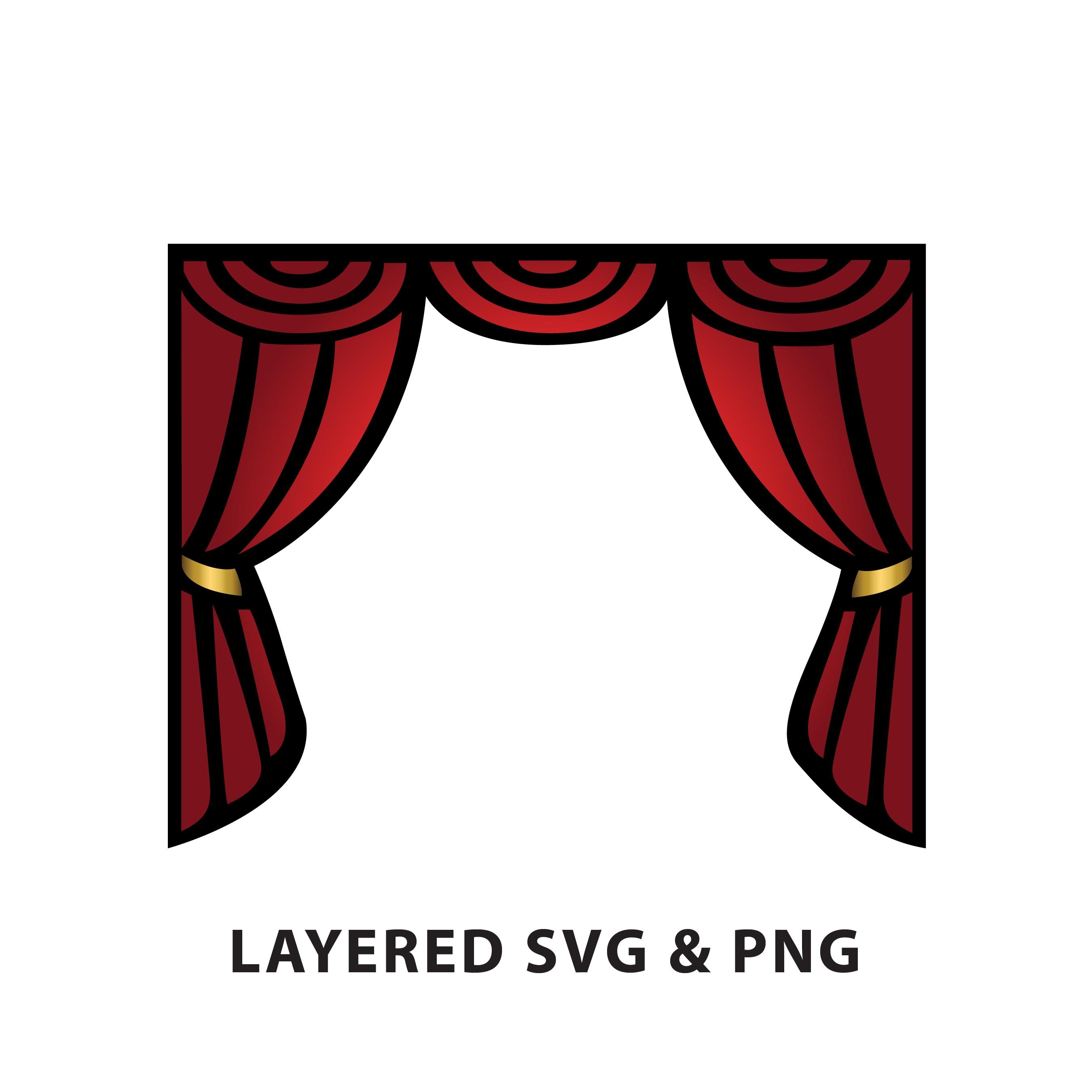 Stage Curtains - SVG PNG File Instant Digital Download - Etsy