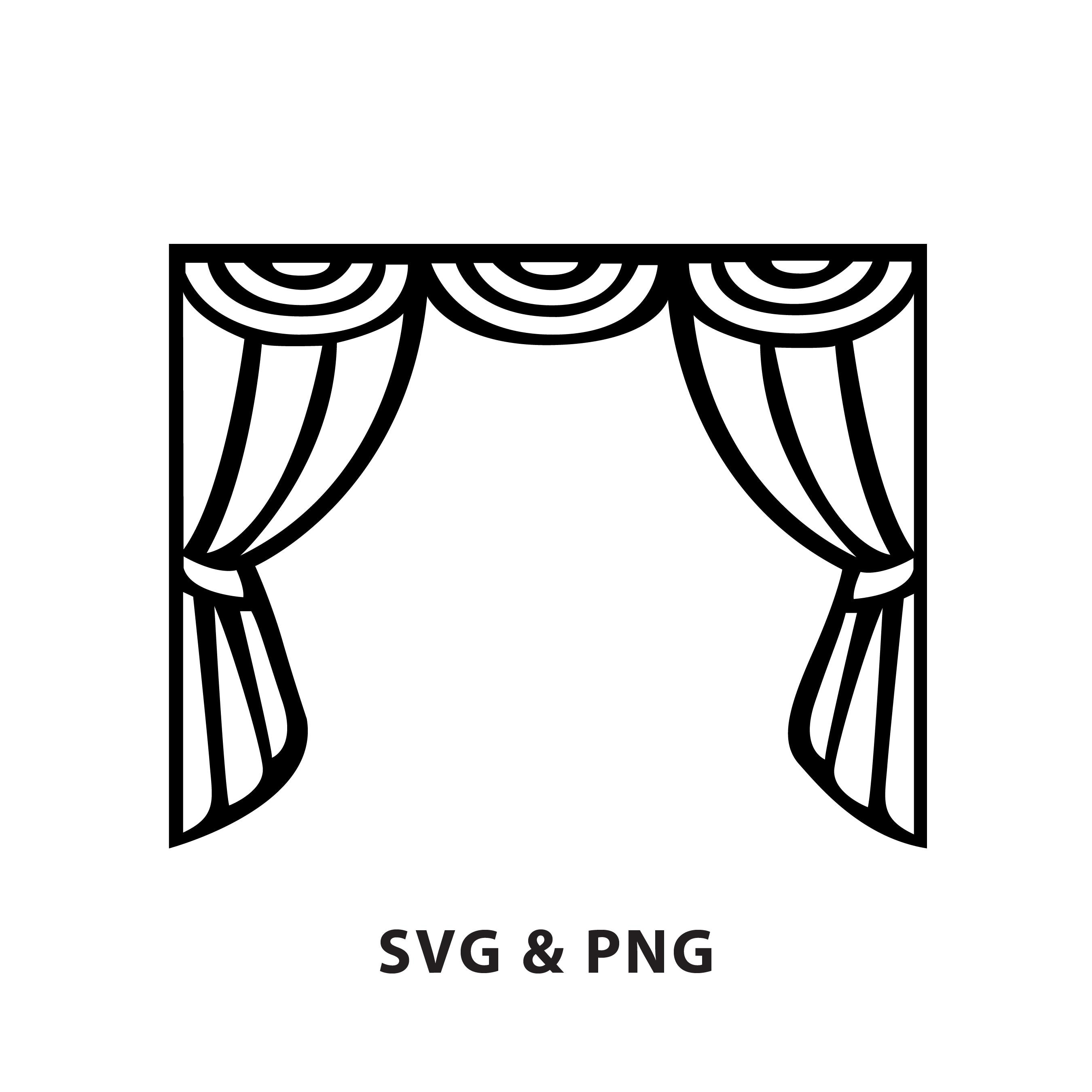 Stage Curtains - SVG PNG File Instant Digital Download - Etsy