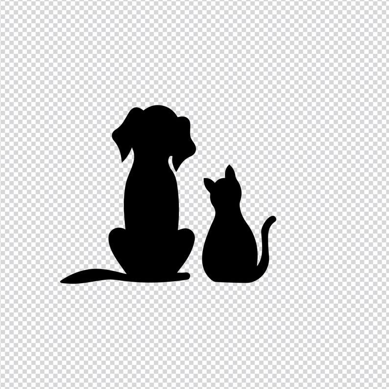 Dog and Cat Silhouette - SVG PNG File Instant Digital Download ...