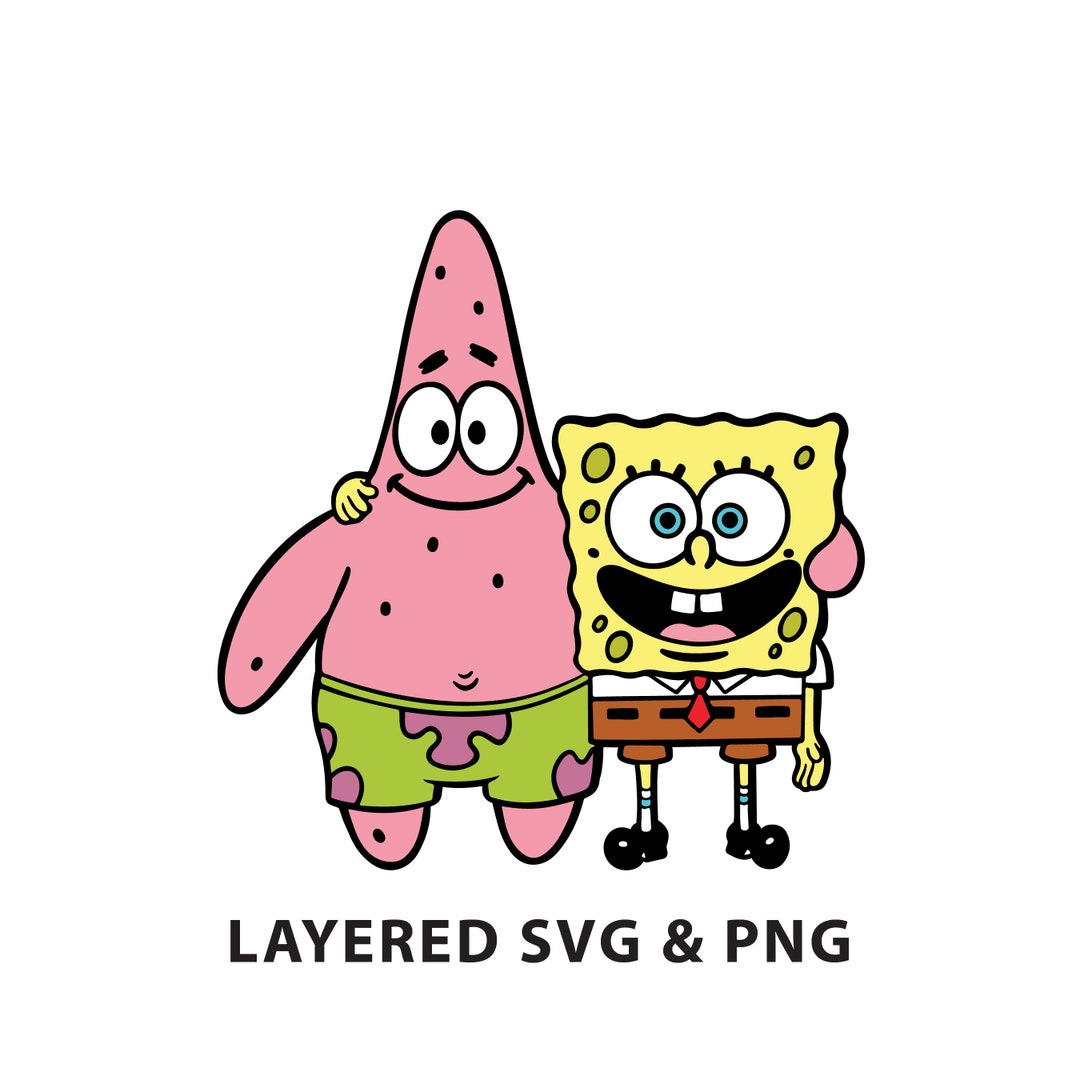 Spongebob Squarepants and Patrick Star SVG PNG File Instant Digital ...