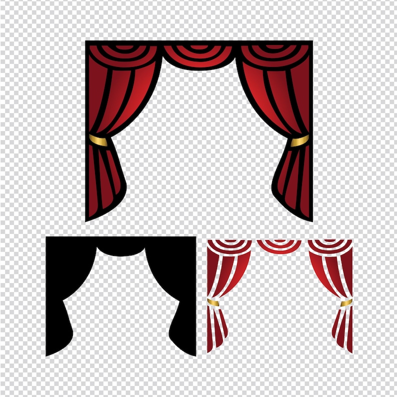 Stage Curtains - SVG PNG File Instant Digital Download - Etsy