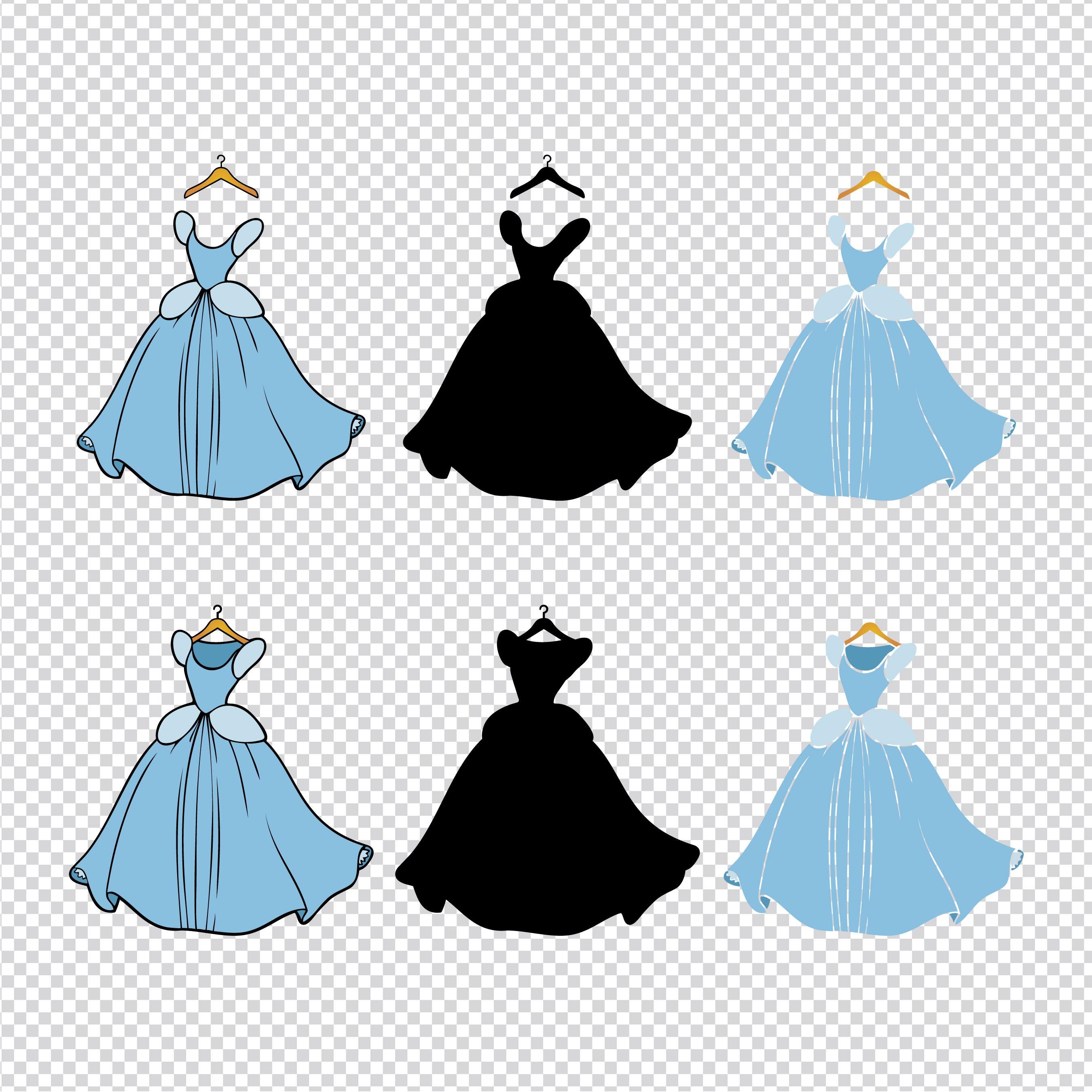 Princess Dress - SVG PNG File Instant Digital Download - Blue ...