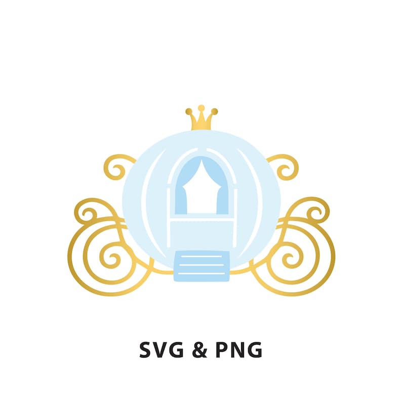 Carriage - SVG PNG File Instant Digital Download - Cinderella Blue - Etsy