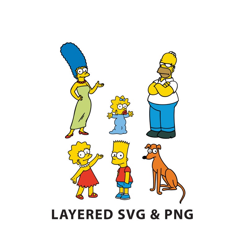 The Simpsons SVG PNG File Instant Digital Download Family Homer Marge ...