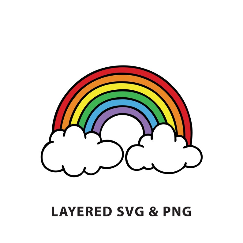Rainbow SVG PNG File Instant Digital Download Rainbows Nature - Etsy