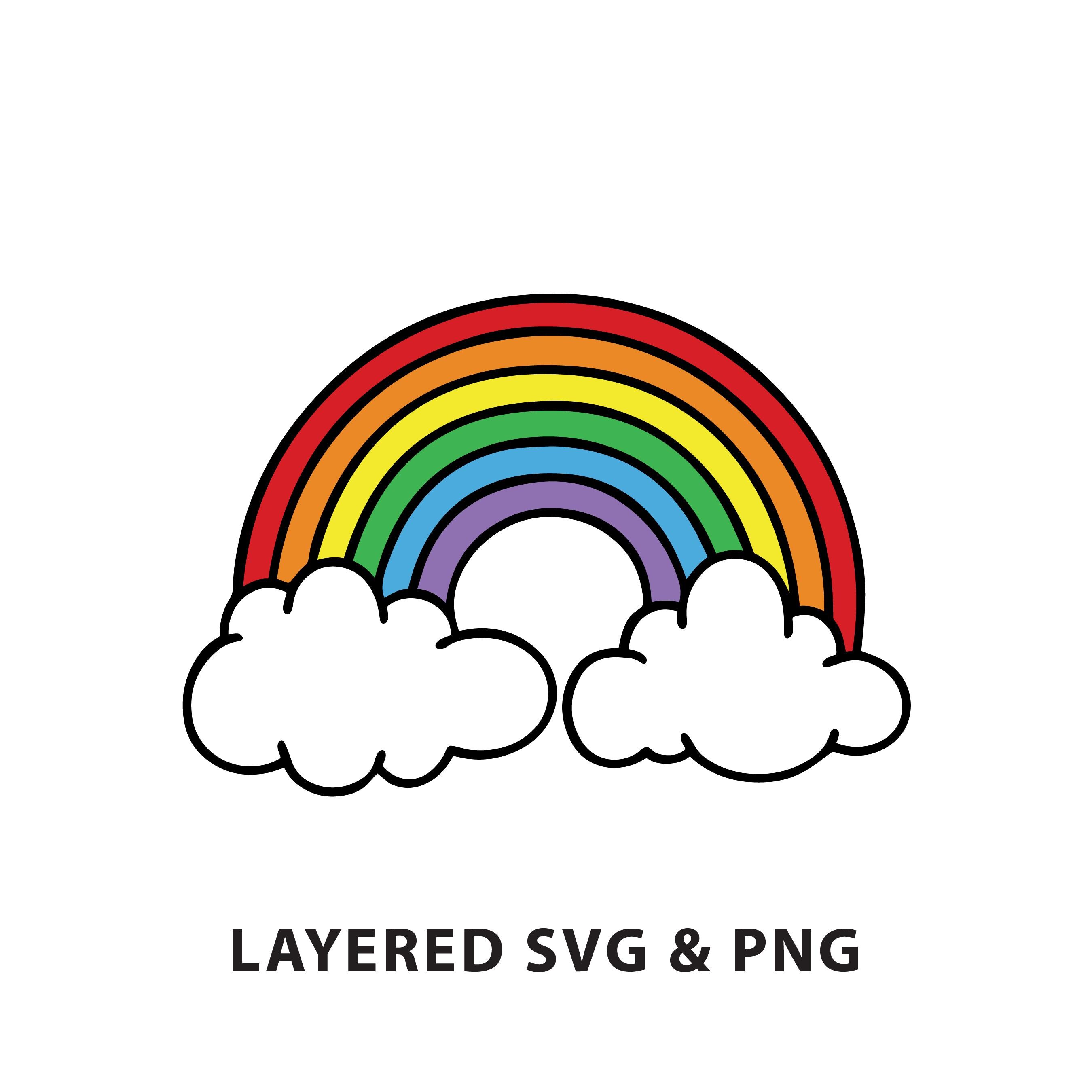 Rainbow SVG PNG File Instant Digital Download Rainbows Nature - Etsy