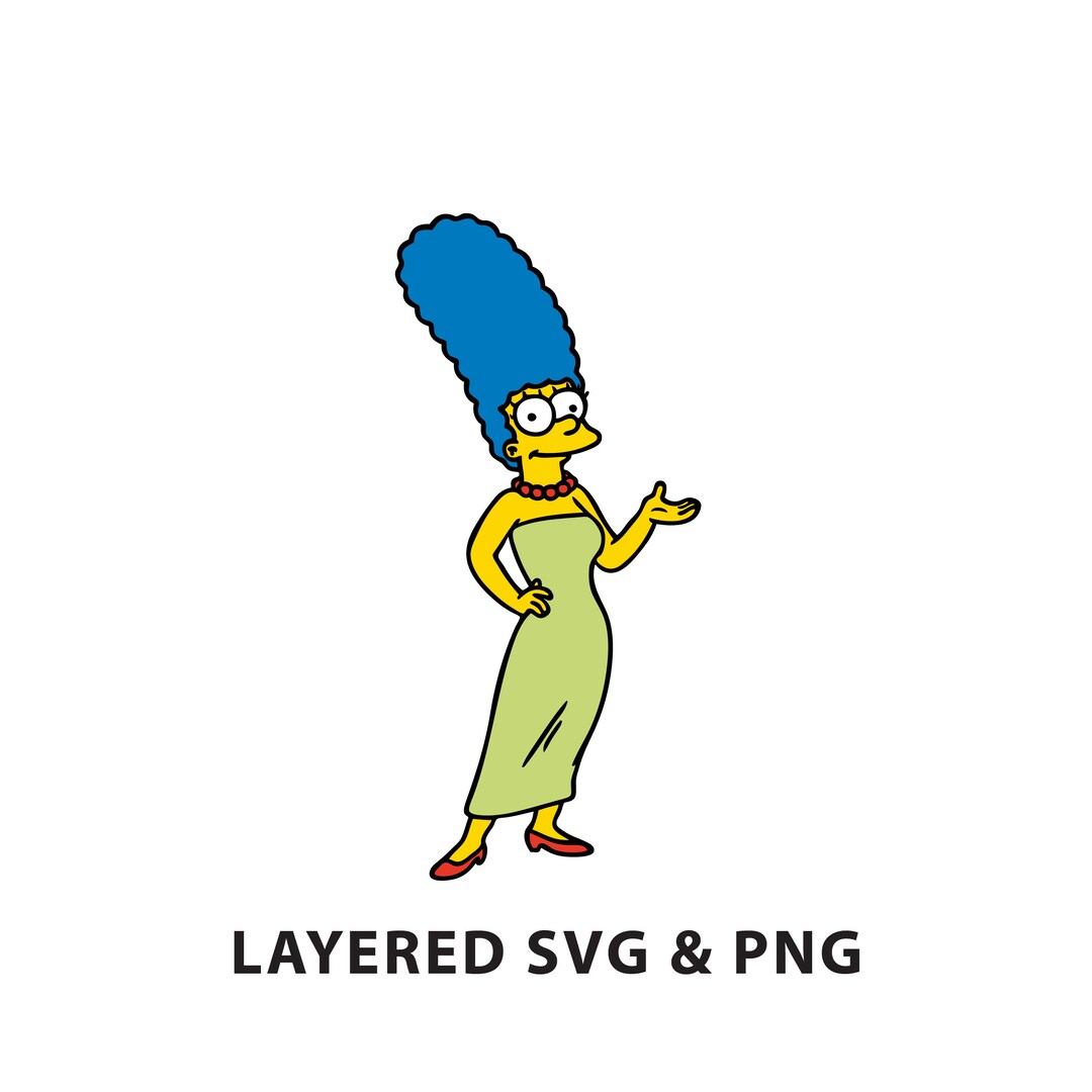 The Simpsons SVG PNG File Instant Digital Download Marge - Etsy
