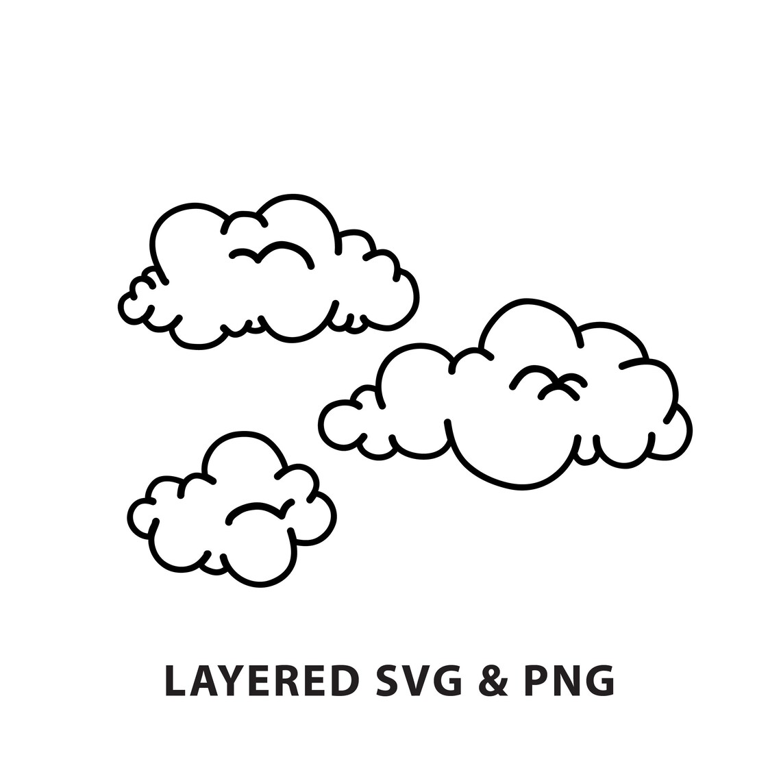 Clouds - SVG PNG File Instant Digital Download - Nature - Etsy
