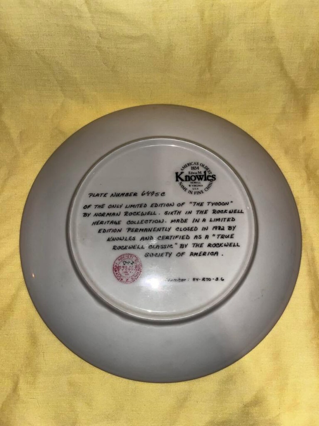 The Tycoon (norman Rockwell) Collectible Plate - Etsy