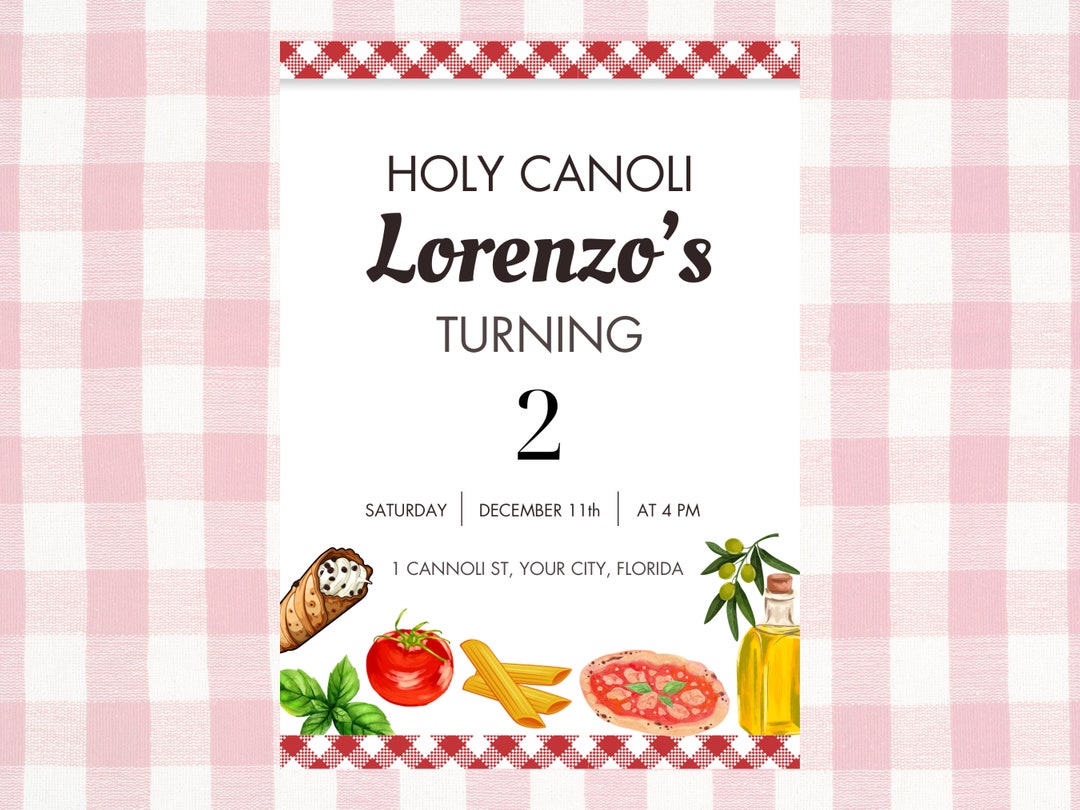 Editable Italian Theme Birthday Bundle: Invitation, Table No’s and ...