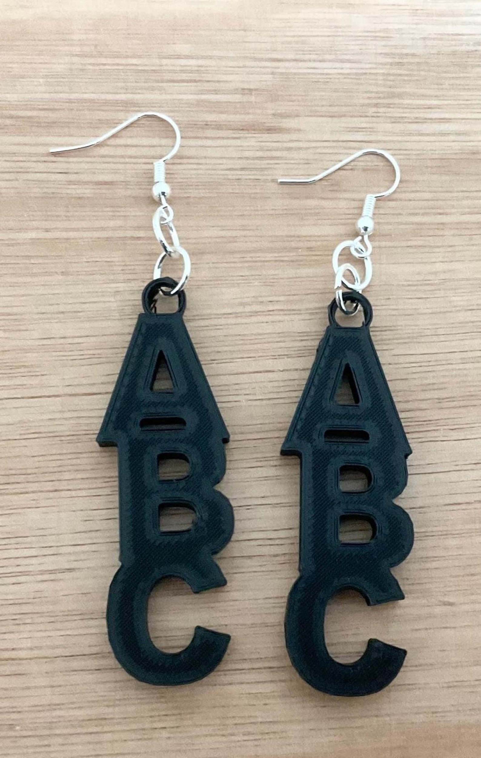 3D Printed ABC Earrings - Etsy