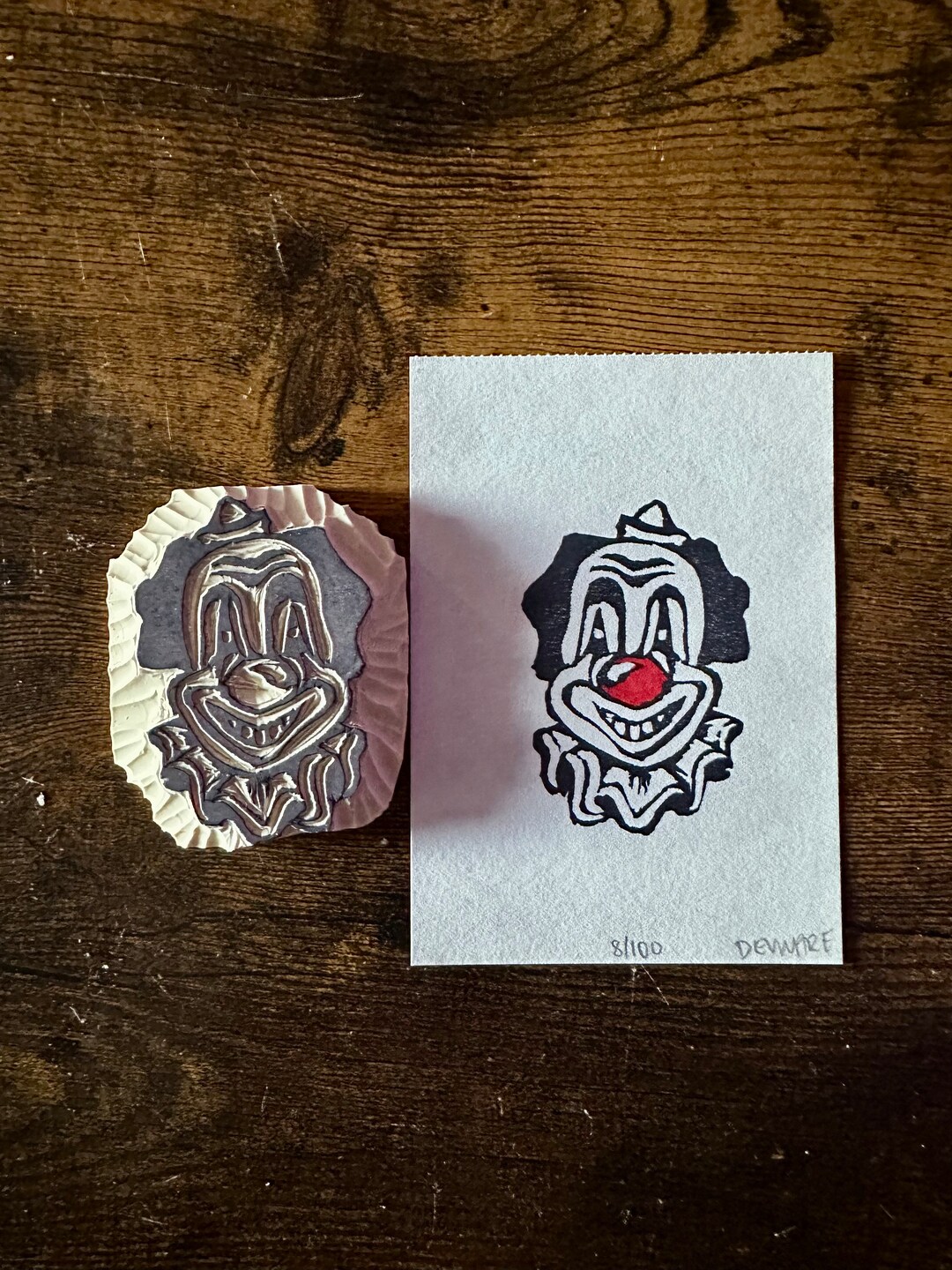 Printmaking- Clown Mini Print - Etsy