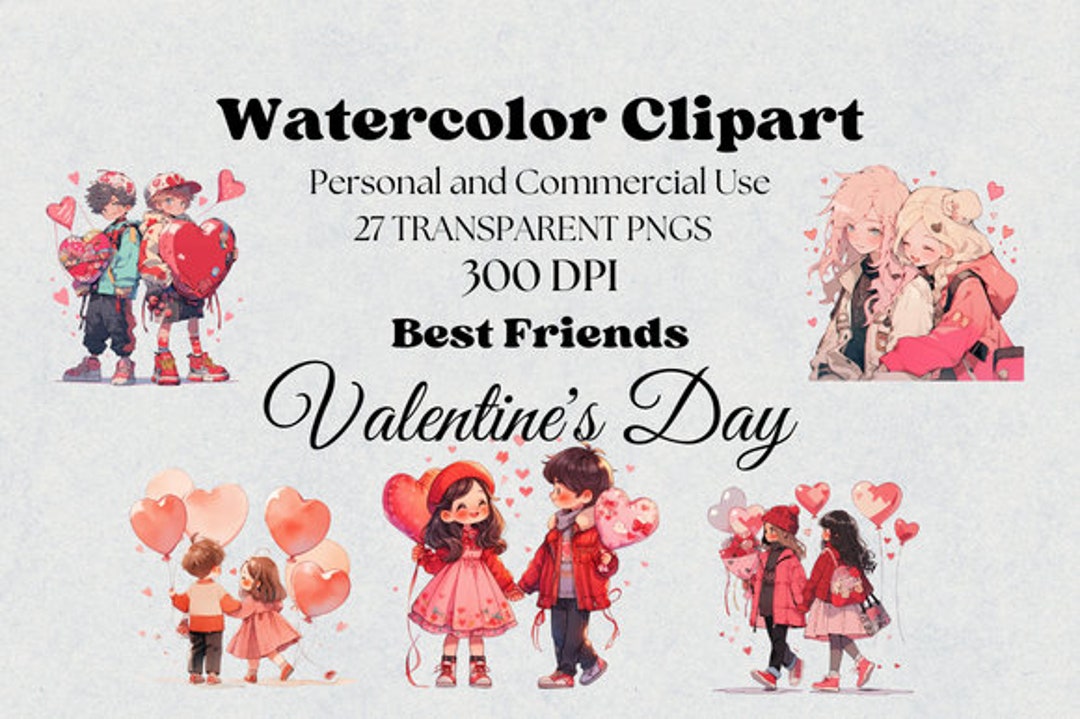 27 Best Friends Valentine's Day Clipart, Transparent Background ...