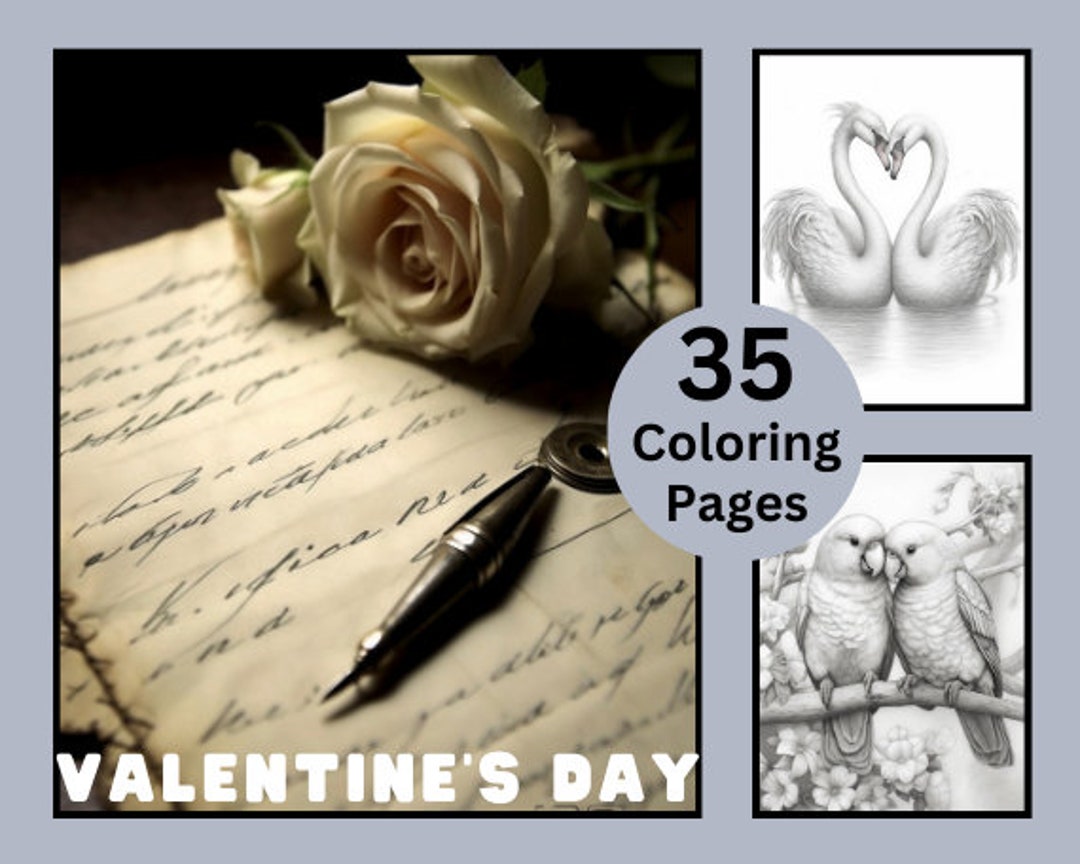 35 Valentine's Day Coloring Pages, Valentine Coloring Book, Coloring ...