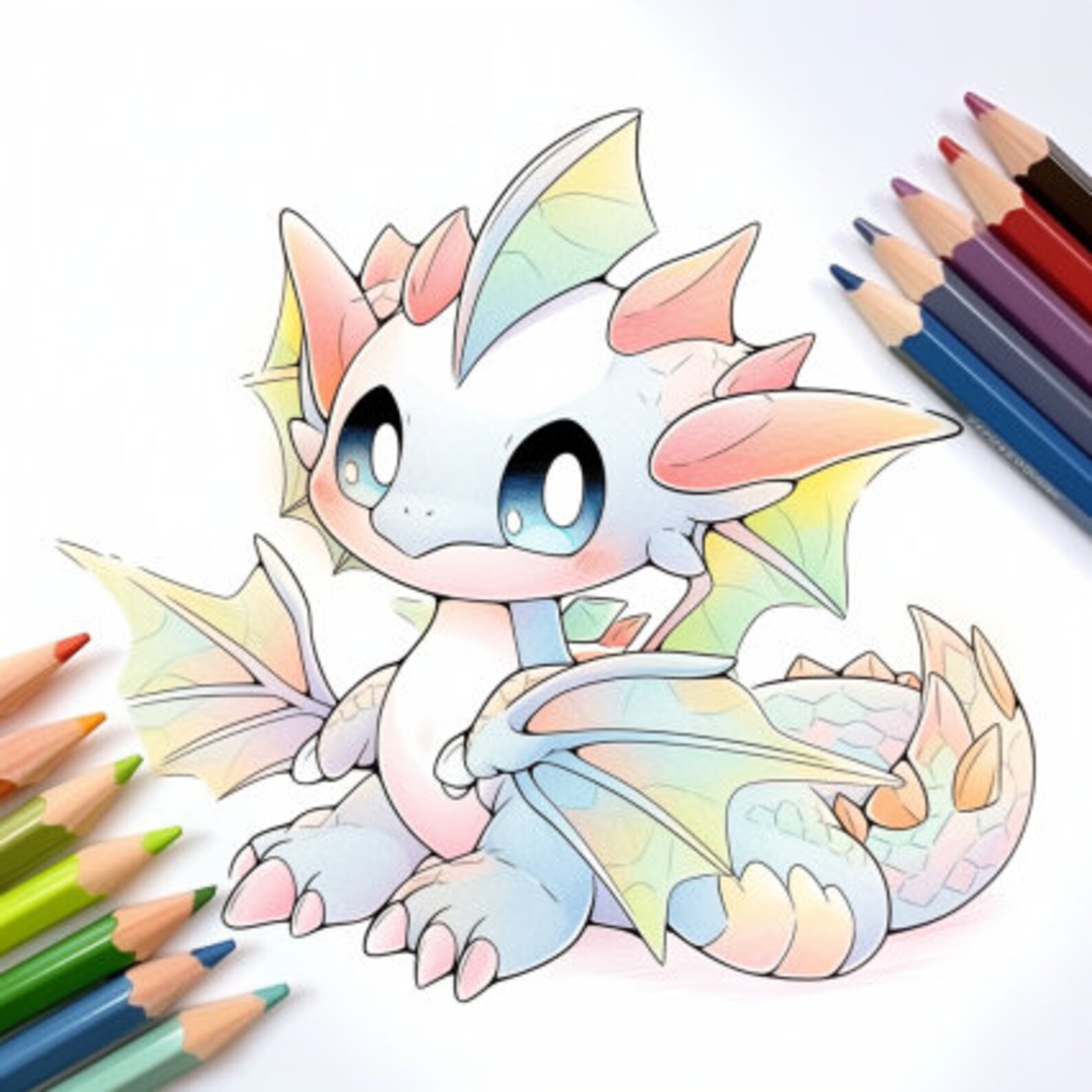 Cute Baby Dragon Coloring Pages, Adults Coloring Pages, Coloring for Kids, Printable Toddler ...