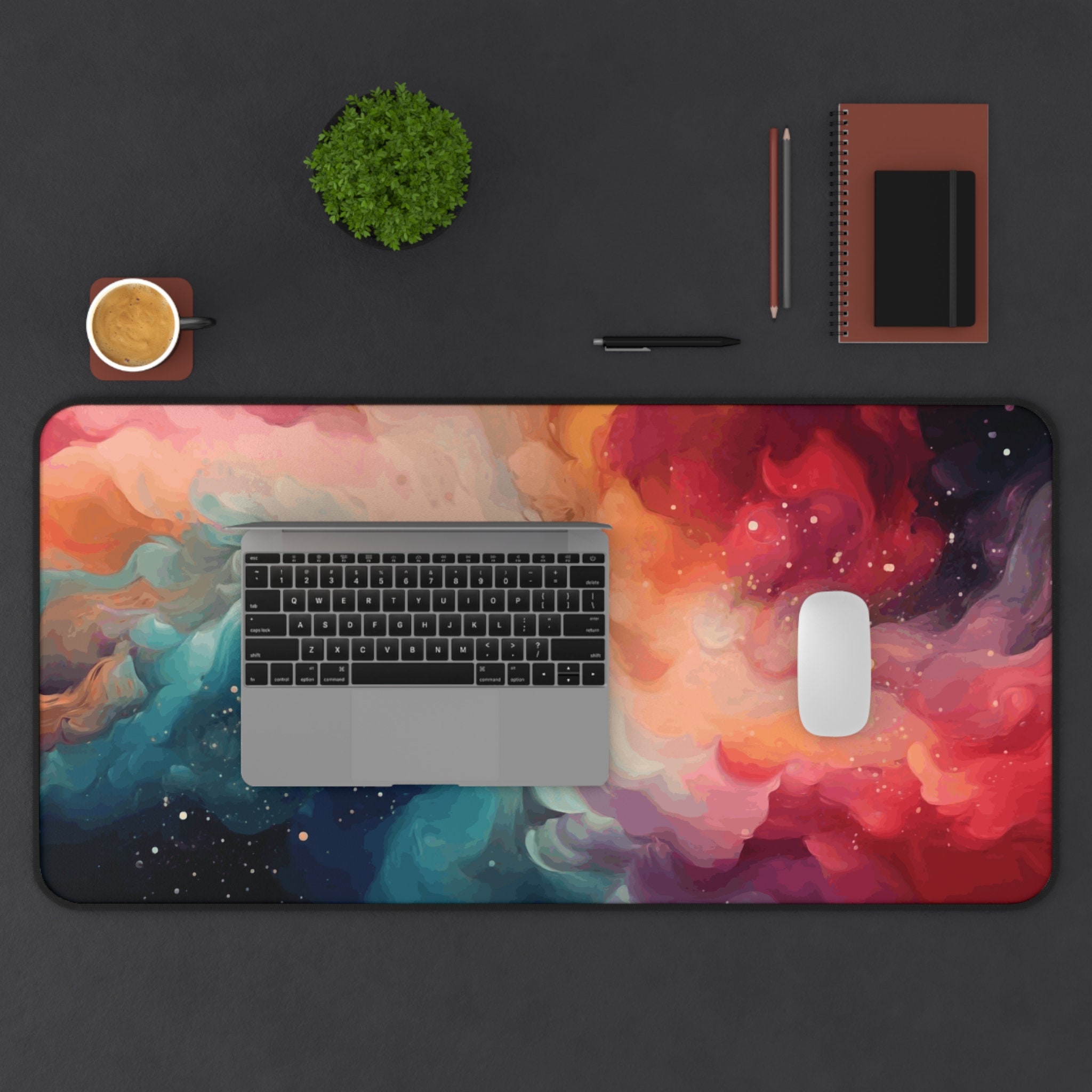 Colorful Galaxy Desk Mat, Cute Desk Mat, Colorful Desk Mat, Mousepad ...