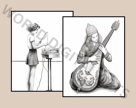 42 Music Coloring Pages, World Music Coloring Book, Musical Coloring ...