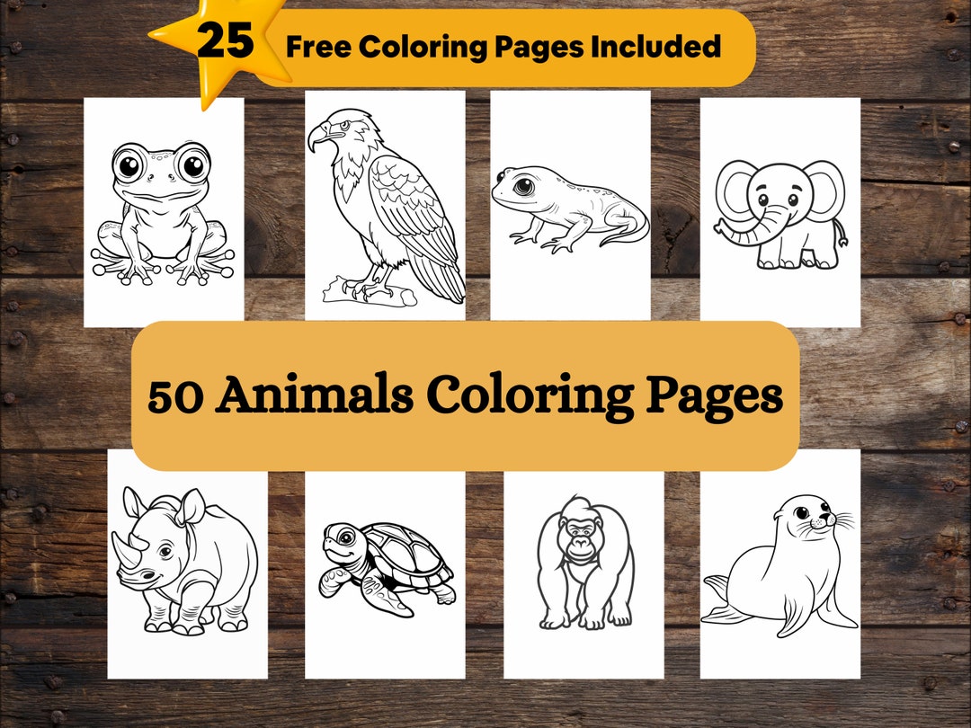 50 Animals Coloring Pages, Kids Coloring Pages, Preschoolers Toddlers ...
