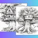 35 Tree House Coloring, Grayscale Coloring Pages, Coloring Sheets ...