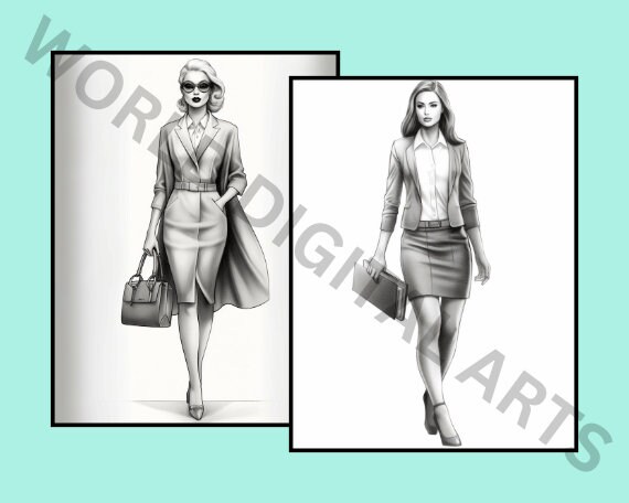 50 Professional Ladies Coloring Pages Women Coloring Book - Etsy