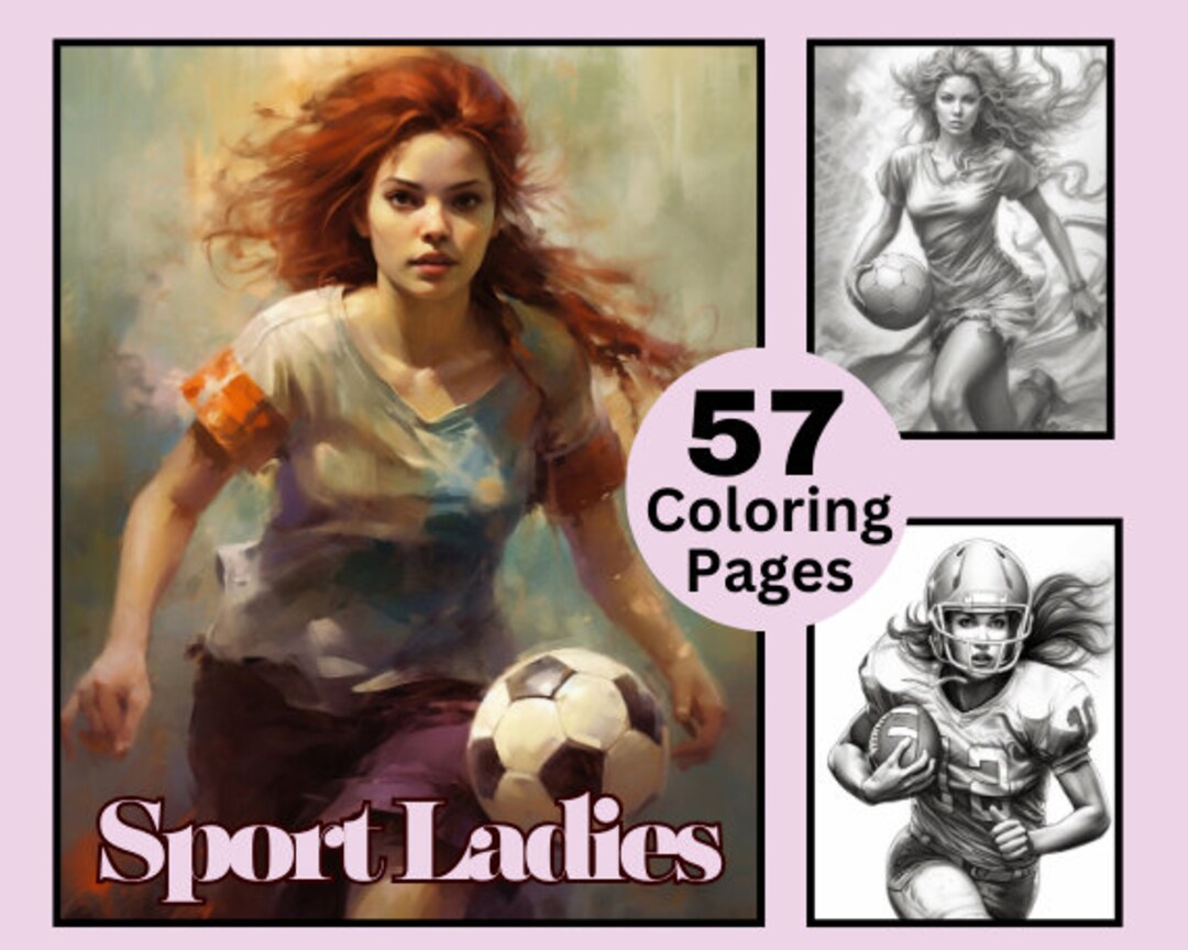 57 Sport Ladies Coloring Pages, Sport Coloring Book, Coloring Bundle ...