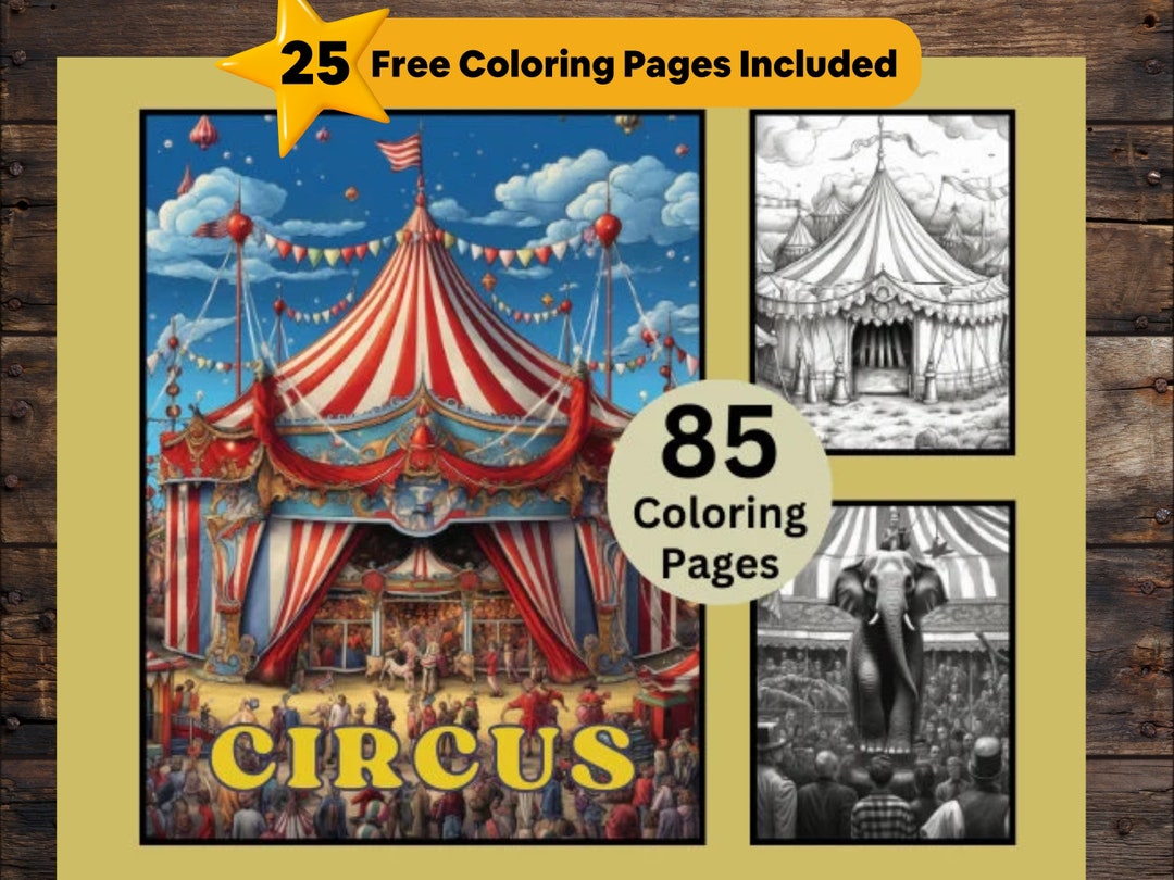 85 Circus Coloring Pages, Circus Coloring Book, Coloring Bundle ...