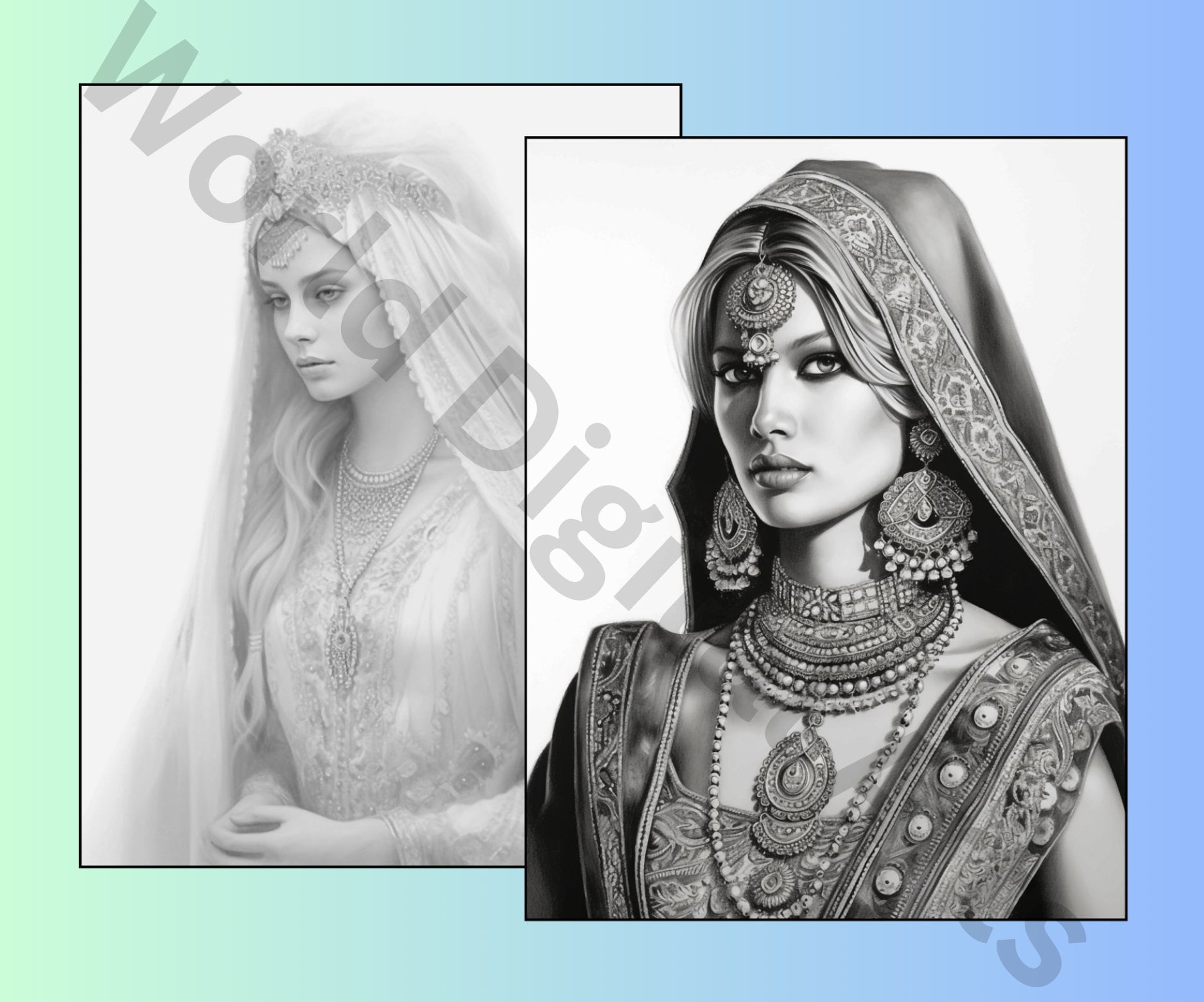 1000 Women Coloring Mega Bundle, Girl Coloring Bundle, Pretty Ladies ...