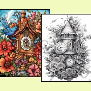 15 Magical Clocks Coloring Pages, Coloring Book, Clock Coloring, Kid ...