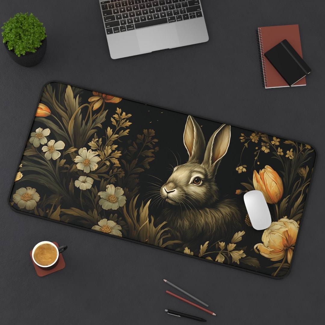 Animal Desk Mat, Rabbit Mouse Pad, Office Desk Mat, Cute Desk Mat ...