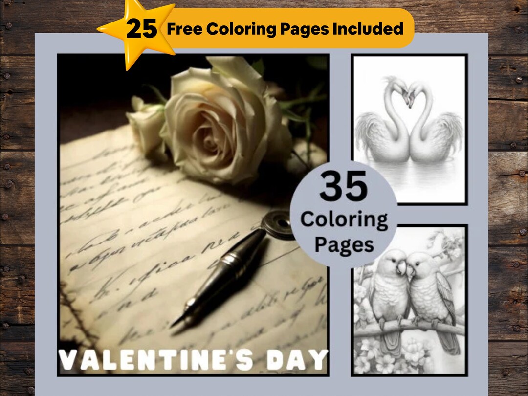 35 Valentine's Day Coloring Pages, Valentine Coloring Book, Coloring ...