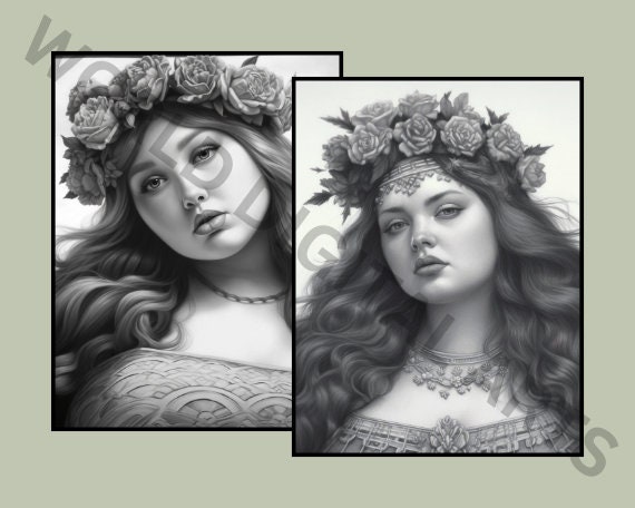 25 Pretty Chubby Women Coloring Pages, Plus Size Women Coloring Book ...