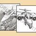 22 Flying Objects Coloring Pages, Flying Color Book, Grayscale Coloring ...